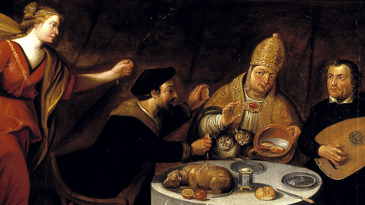 In een kroeg zitten Luther, Calvijn en de paus... - EO